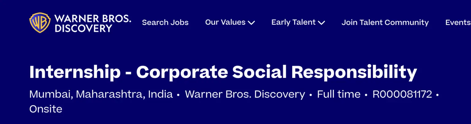 Warner Bros Discovery Internship for College Students 2024 - GeeksGod