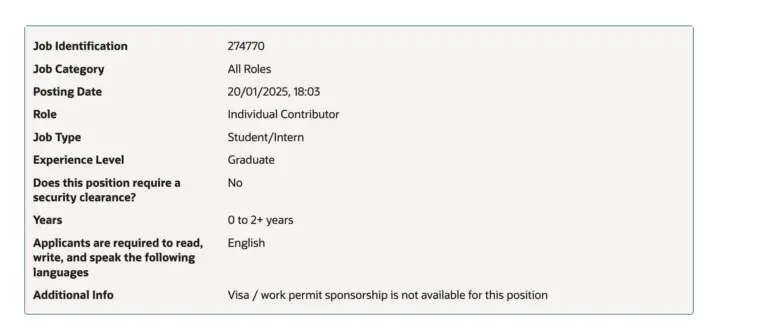 Oracle Student Internship Drive 2025 | College Students Internship in ...