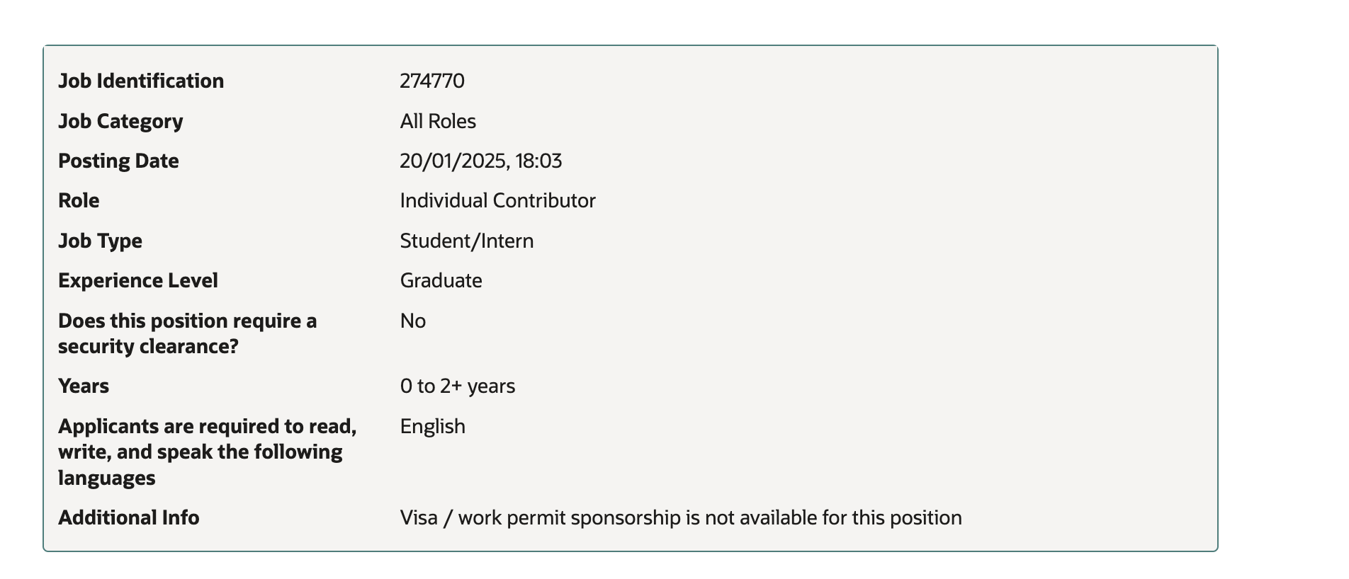 Oracle Student Internship Drive 2025 | College Students Internship in ...