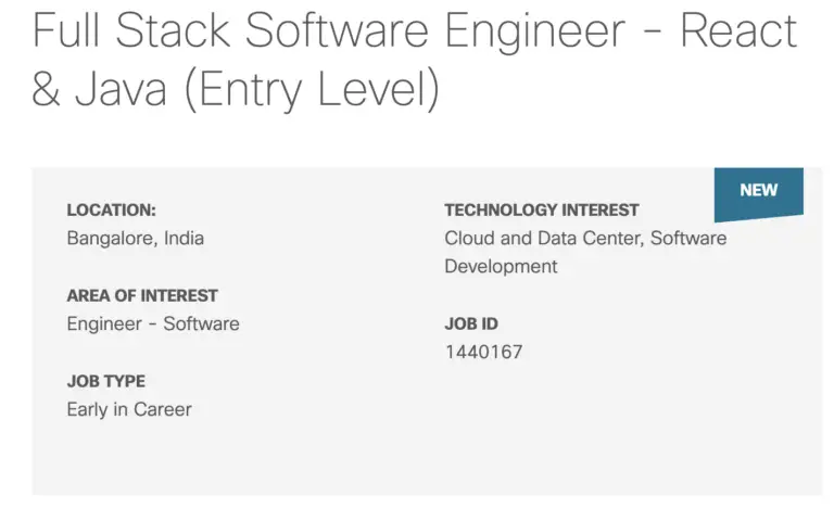 Cisco is Hiring Full Stack Developer | Entry Level Job Openings in 2025 - GeeksGod